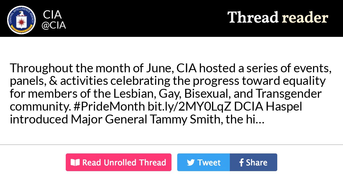 Thread by @CIA: "Throughout the month of June, CIA hosted a series of ...