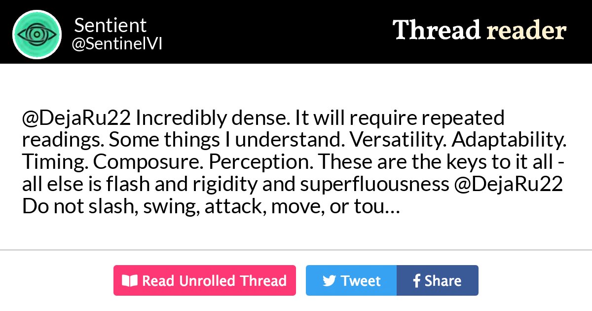 Thread by @SentinelVI: @DejaRu22 Incredibly dense. It will require repeated readings. Some ...