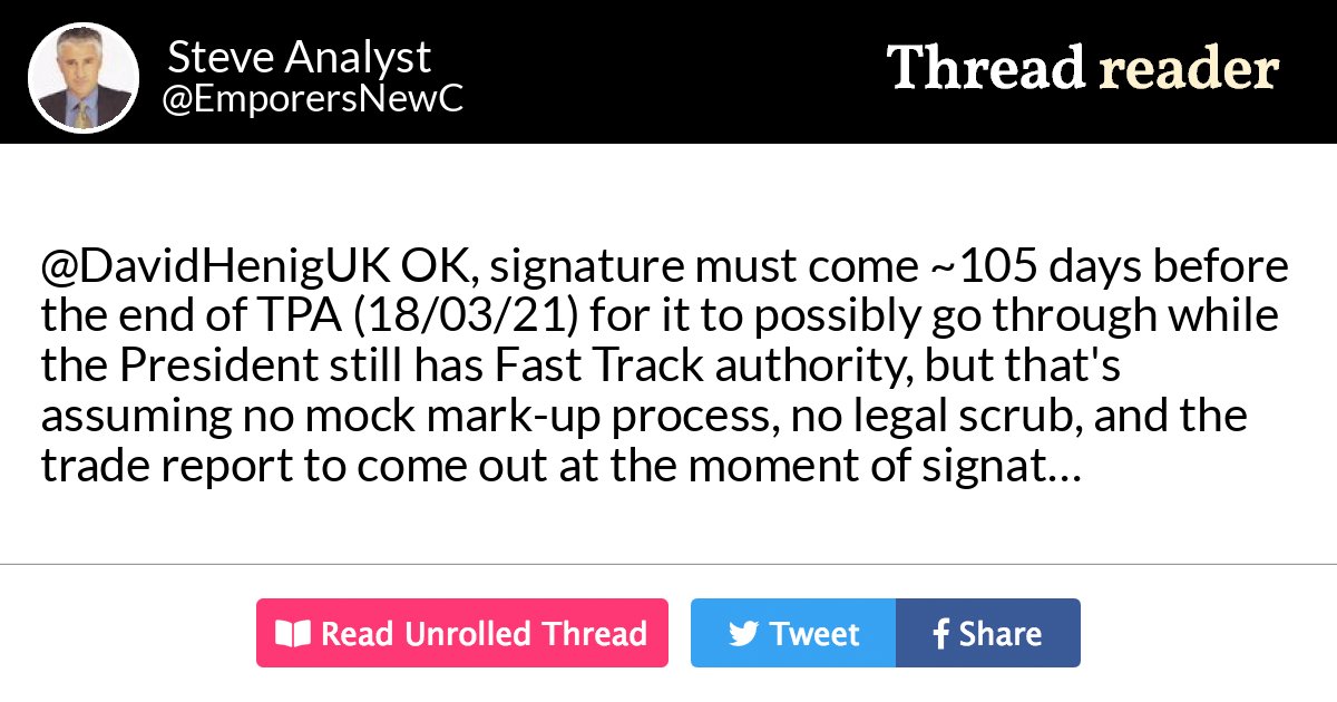 Thread by @EmporersNewC: @DavidHenigUK OK, signature must come ~105 days before the end of TPA ...